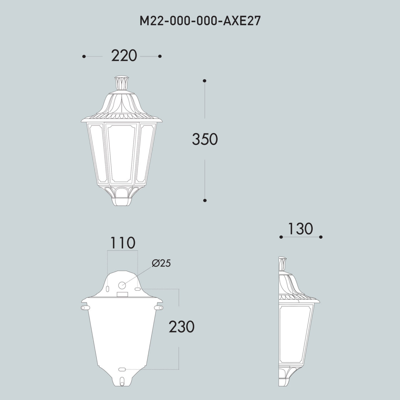 Half Wall Light - Outdoor Wall Light - Ecolux